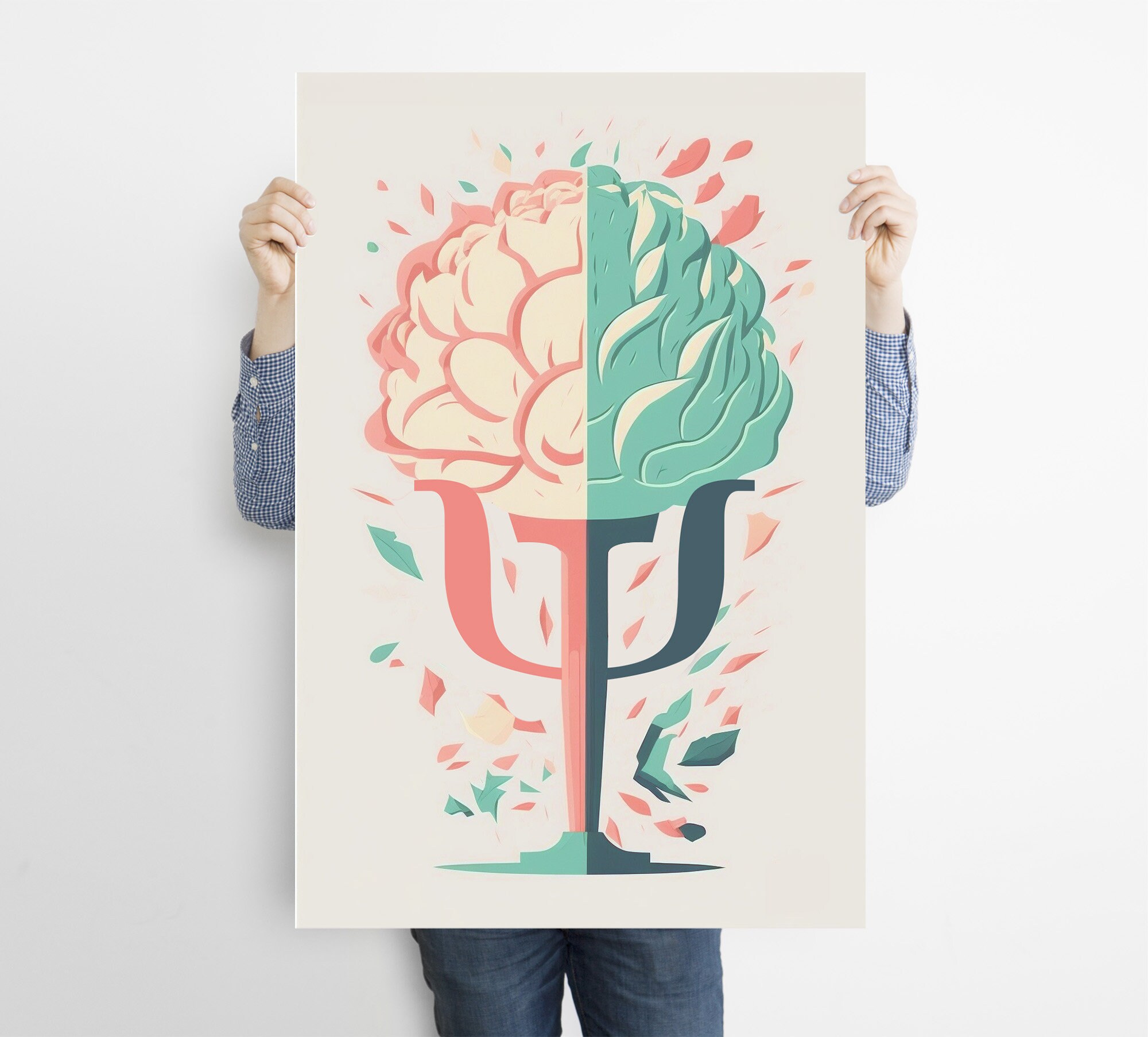 Brain Poster and Psychology Symbol Psychologist Office Poster ...