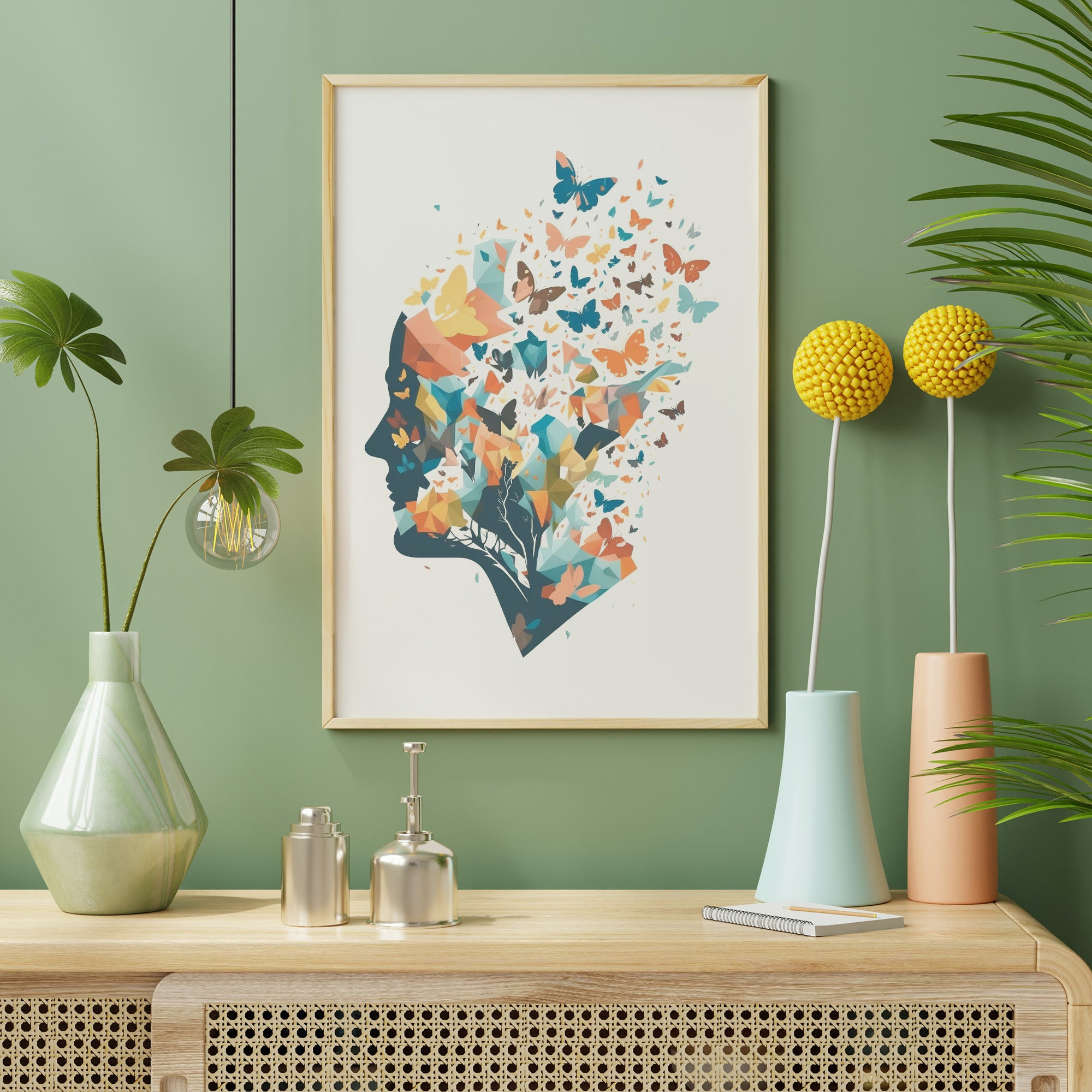 Mind Brain and Butterflies Poster - Psychologist Office Poster ...