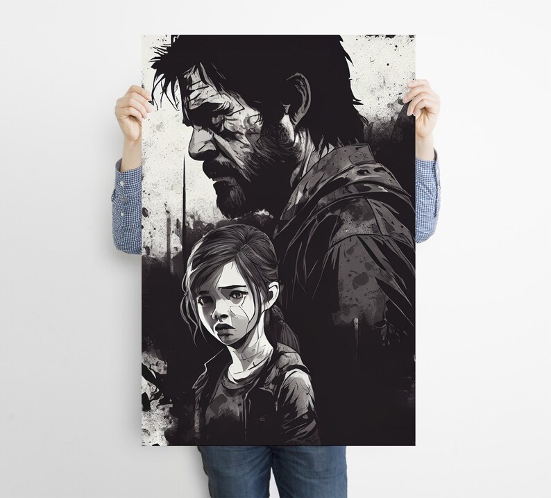 Poster the Last of Us Ellie and Joel Digital Painting TLOU Series Game ...