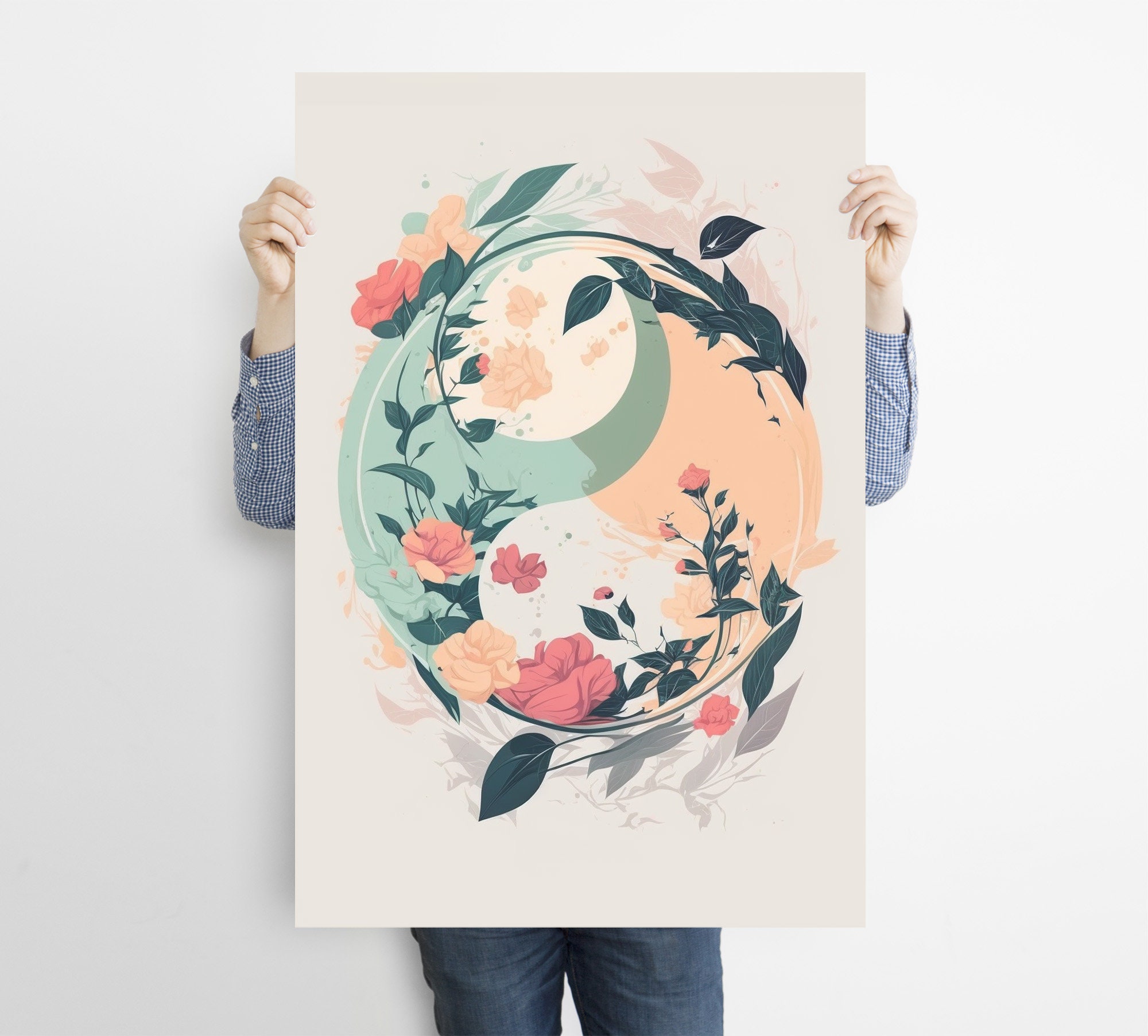 Poster Ying Yang - Affiche de bureau psychologue, Art mural pour ...