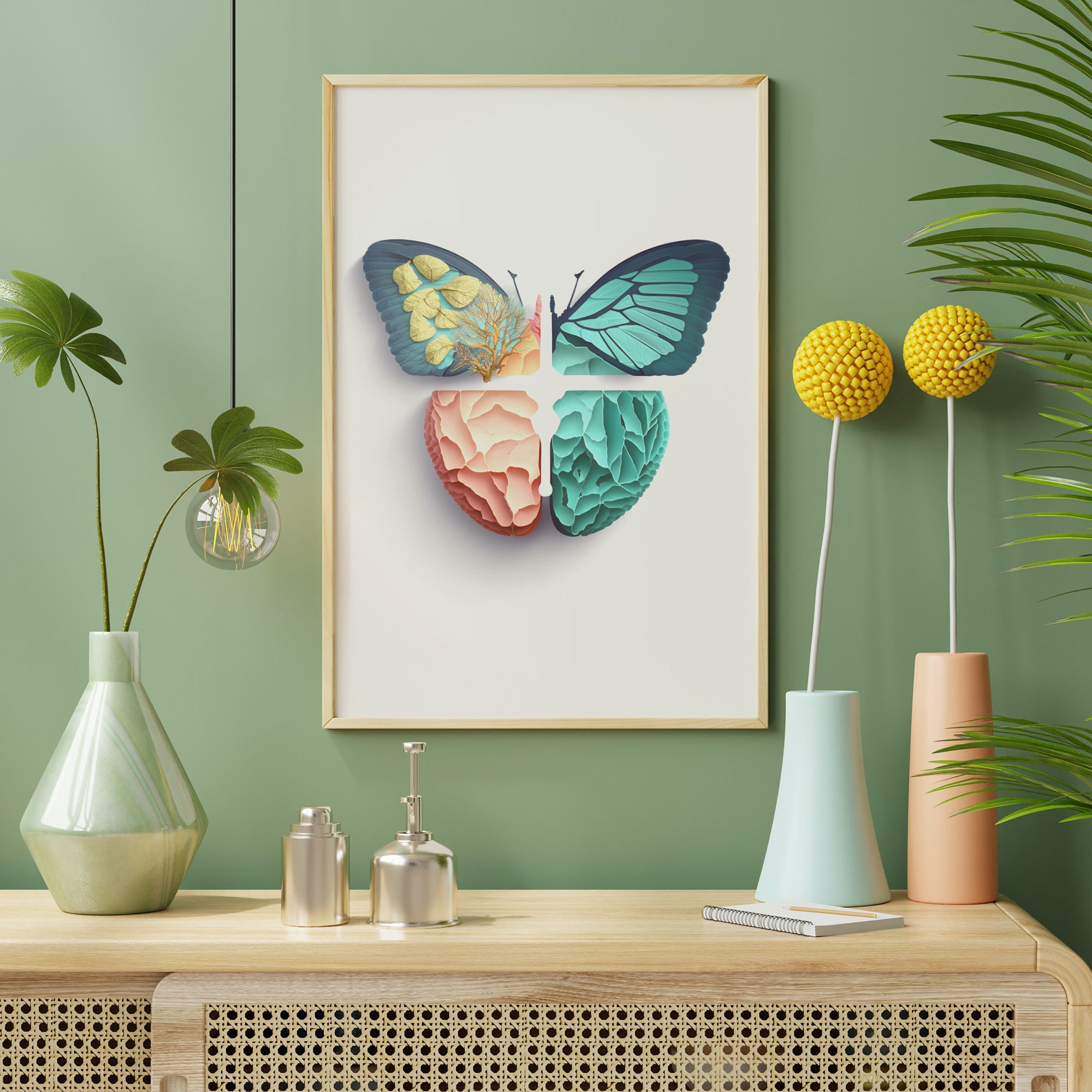 Butterfly Brain Poster - Psychologist Office Poster, Therapist Wall Art ...