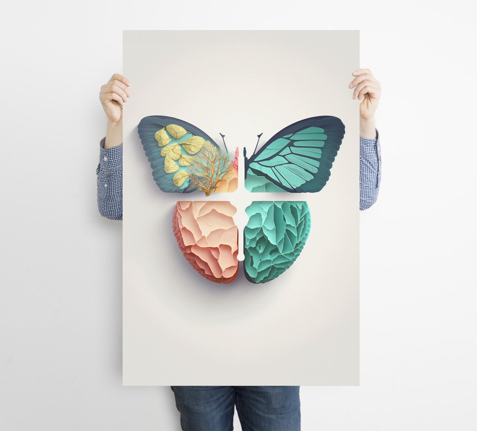 Butterfly Brain Poster - Psychologist Office Poster, Therapist Wall Art ...