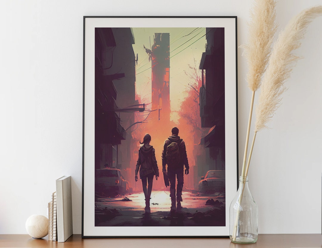 Poster the Last of Us Ellie and Joel Digital Painting TLOU Series Game ...