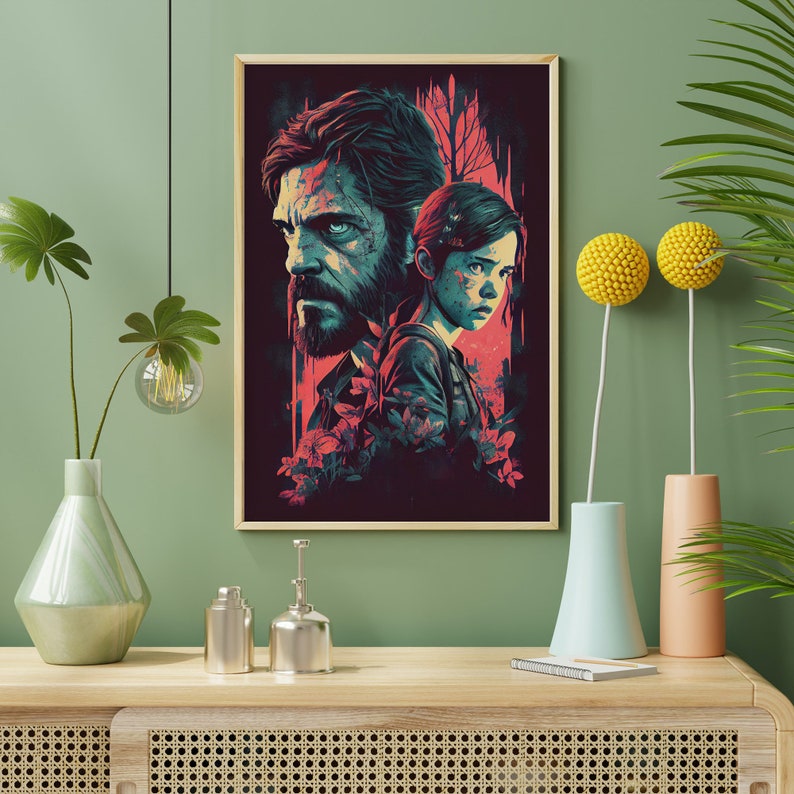 Poster the Last of Us Ellie and Joel Digital Painting TLOU Series Game ...