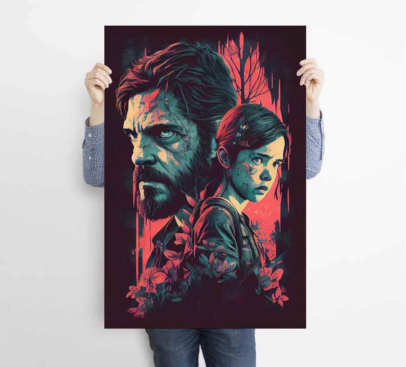Poster the Last of Us Ellie and Joel Digital Painting TLOU Series Game ...