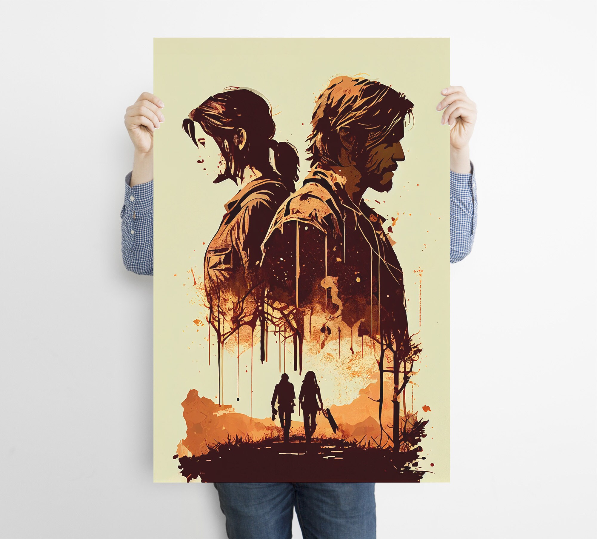 Poster the Last of Us Ellie and Joel Digital Painting TLOU Series Game ...