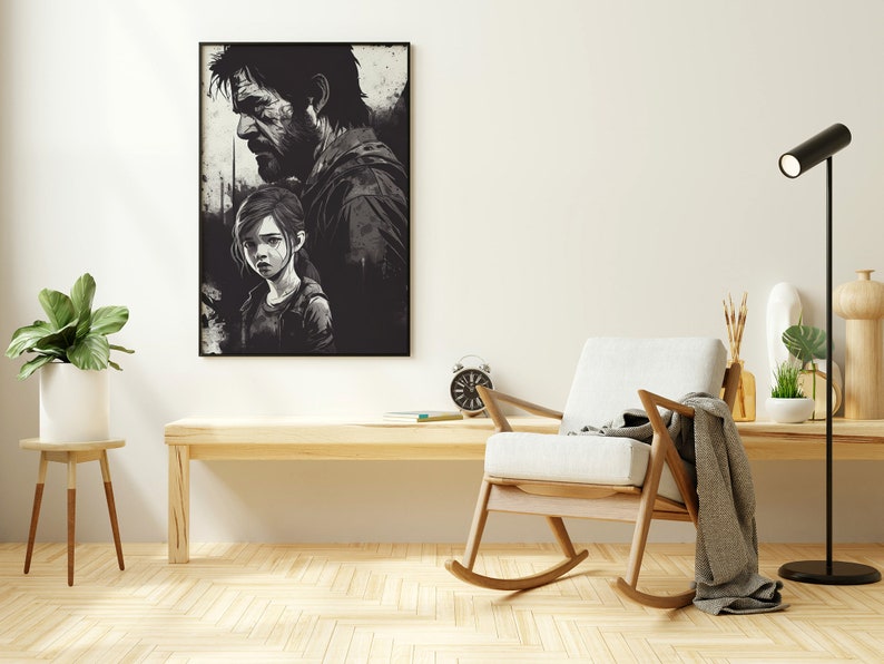 Poster the Last of Us Ellie and Joel Digital Painting TLOU Series Game ...