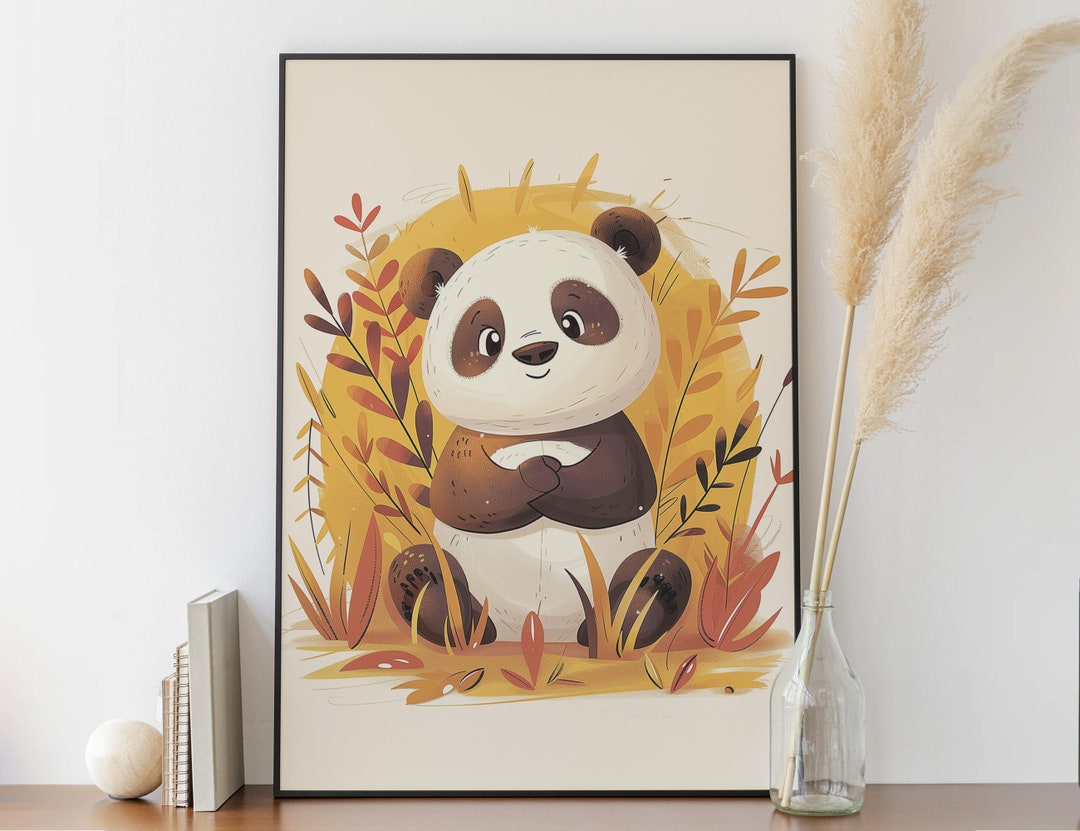 Cute Panda Poster Baby Room Wall Decoration Birth Gift Idea Poster for ...