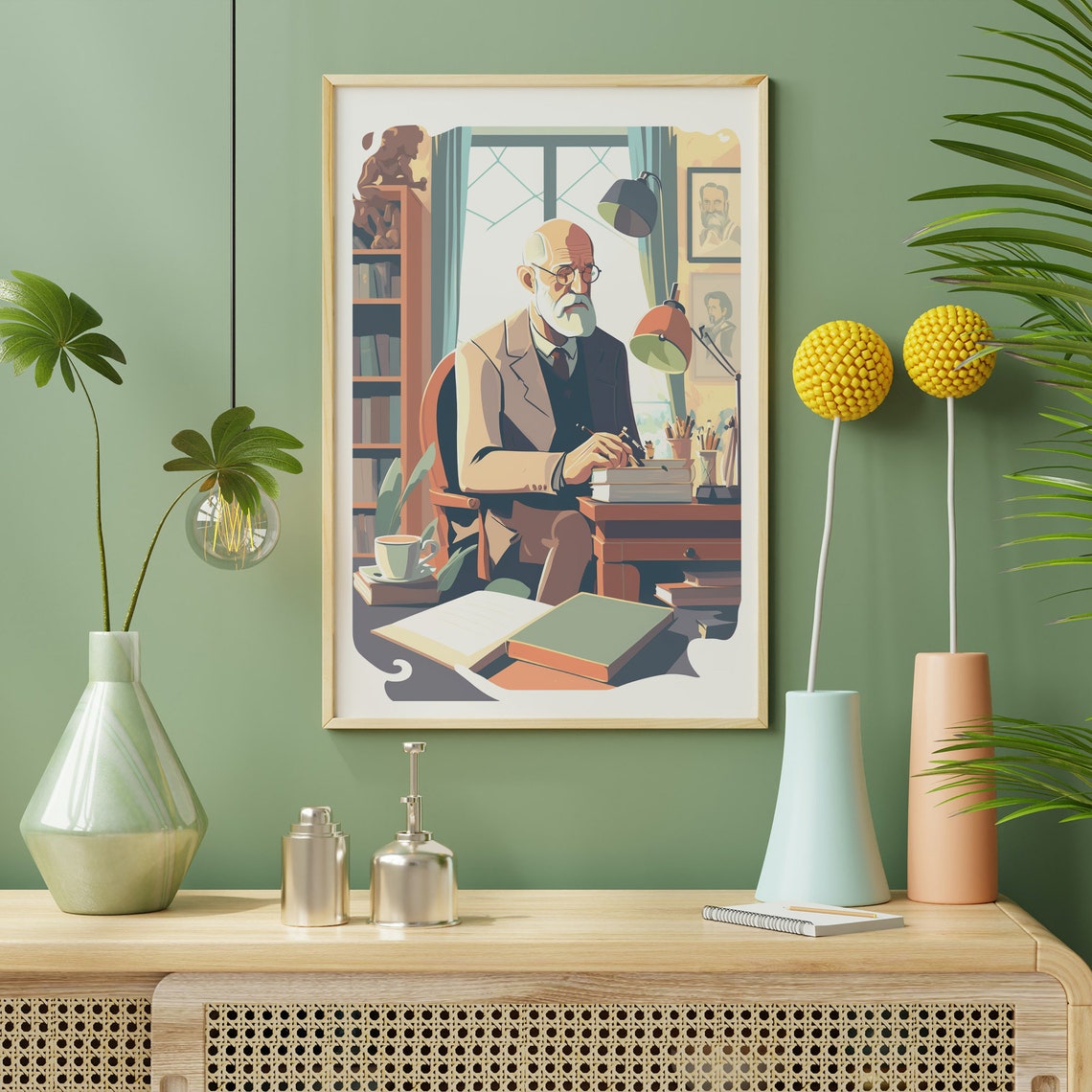 Poster Sigmund Freud - Affiche de bureau psychologue, Art mural pour ...