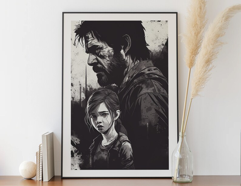 Poster the Last of Us Ellie and Joel Digital Painting TLOU Series Game ...
