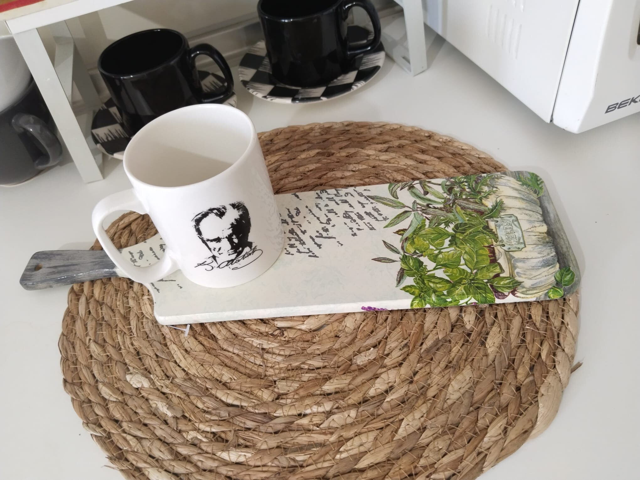 Decorative Coffee Serving Tray, Gift Decoration Product, Handmade ...