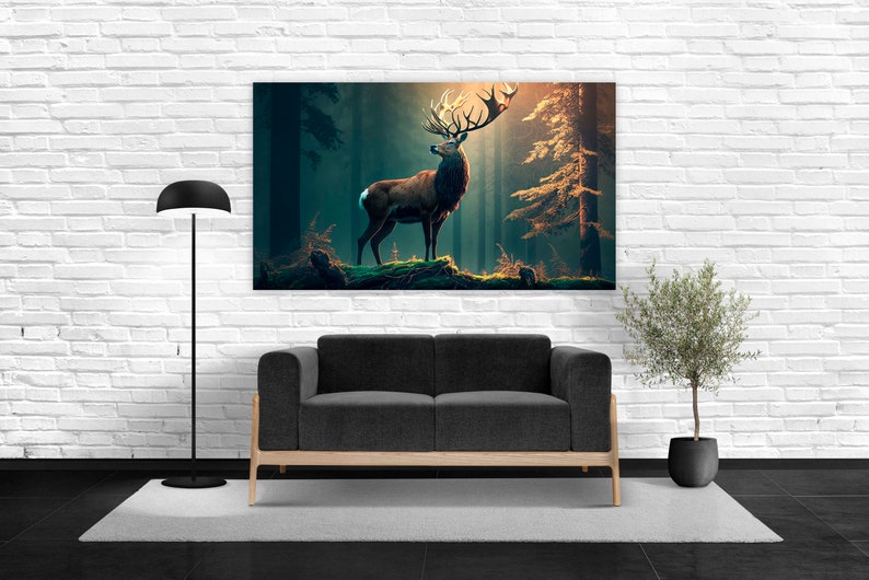 Deer Print, Forest Animal Wall Art, Printable, Forest Poster, Deer ...