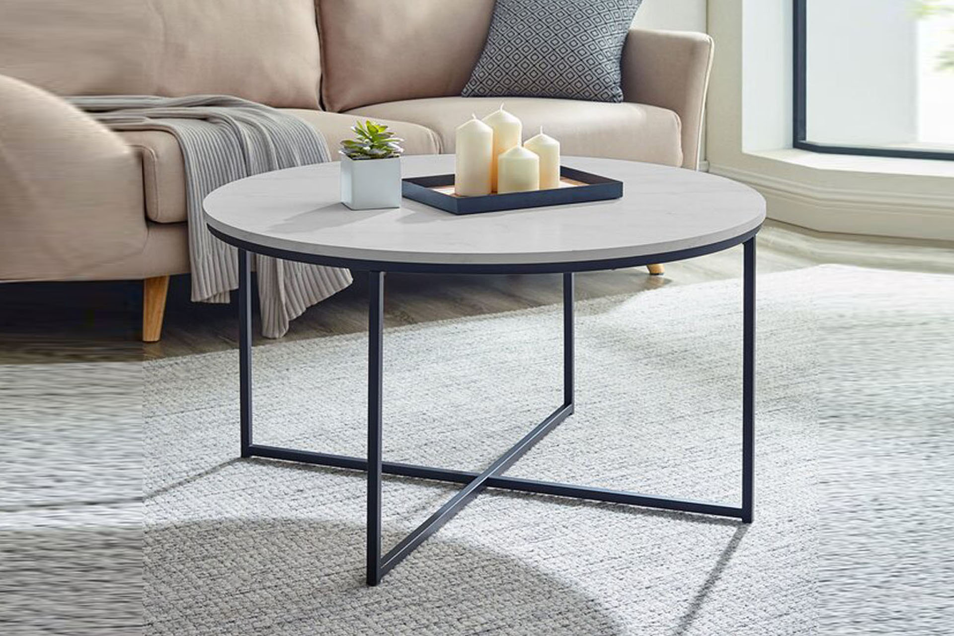 White Modern Coffee Table Low Coffee Table W/ Metal Table Leg - Etsy