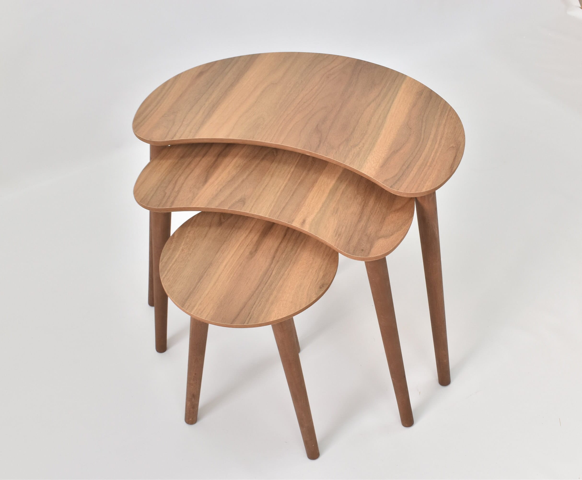 Solid Nesting Table Set of 3 Modern Style Coffee Tables With Wooden ...