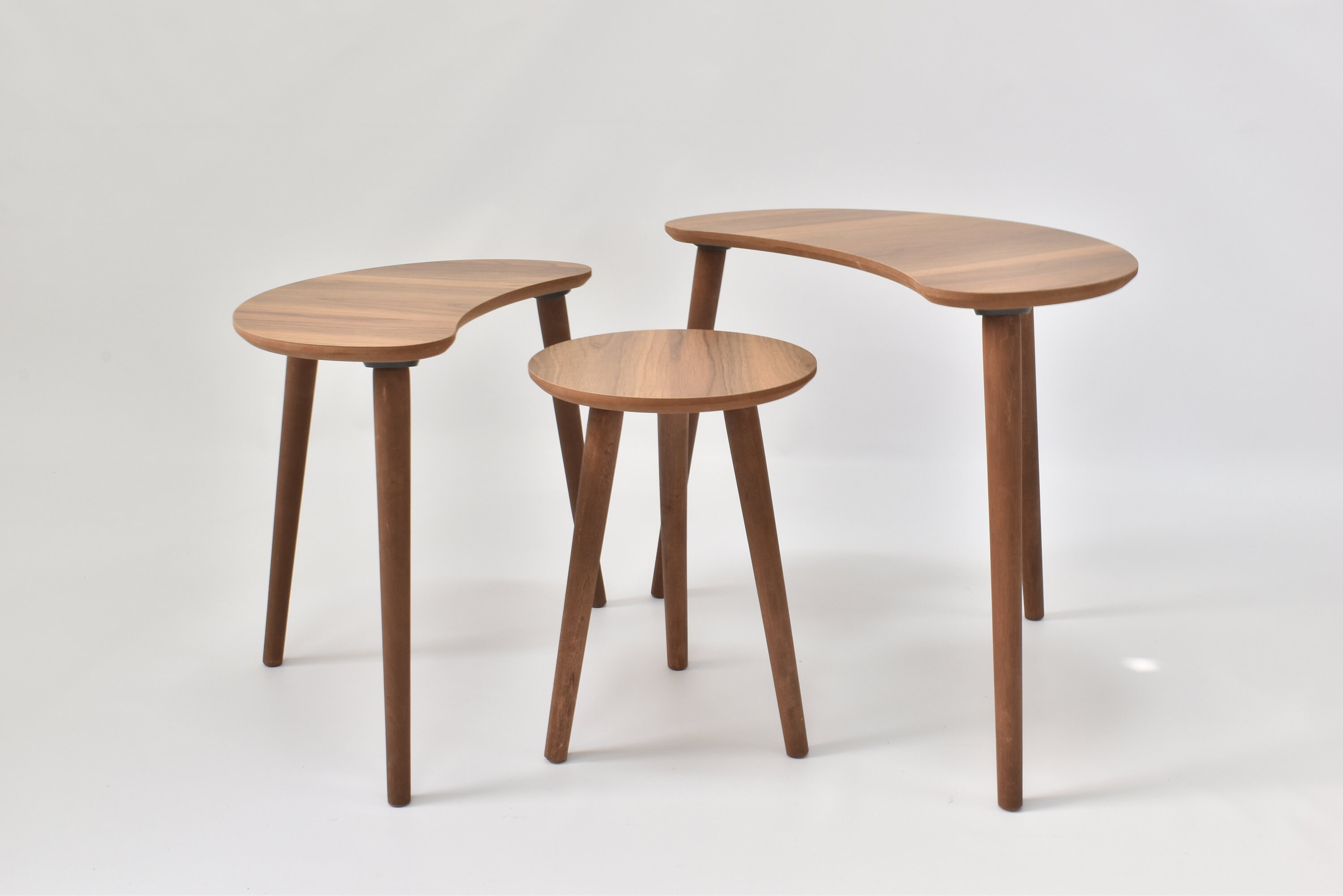 Solid Nesting Table Set of 3 Modern Style Coffee Tables With Wooden ...