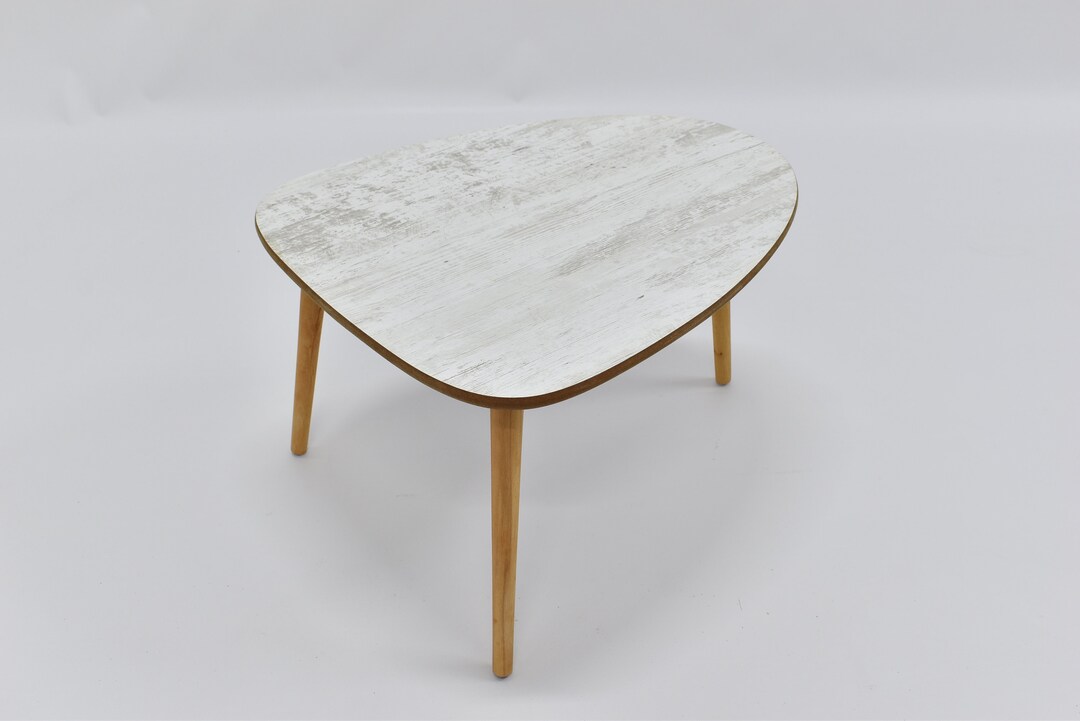 White Side Table Oval Coffee Table Triangle End Table & - Etsy