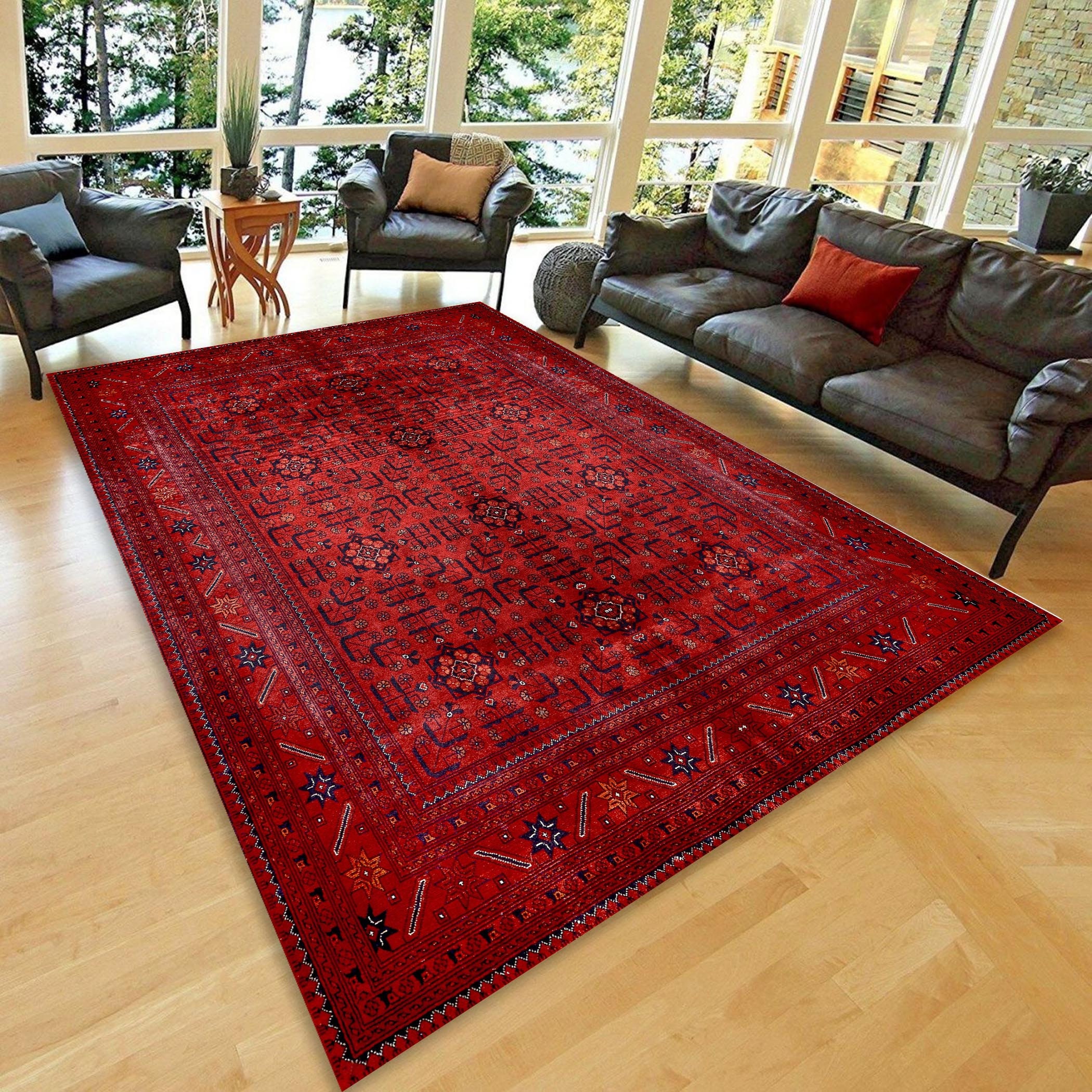 Red oriental rug store