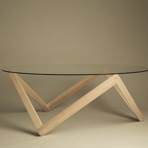 Wood Coffee Table, Natural Walnut Coffee Table, Unbreakable Glass ...