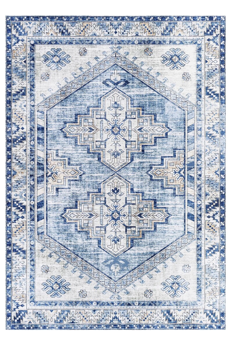 Turkish Rug Blue, Heriz Rug 3x5, Oriental Rug 8x10, Rug for Living Room ...