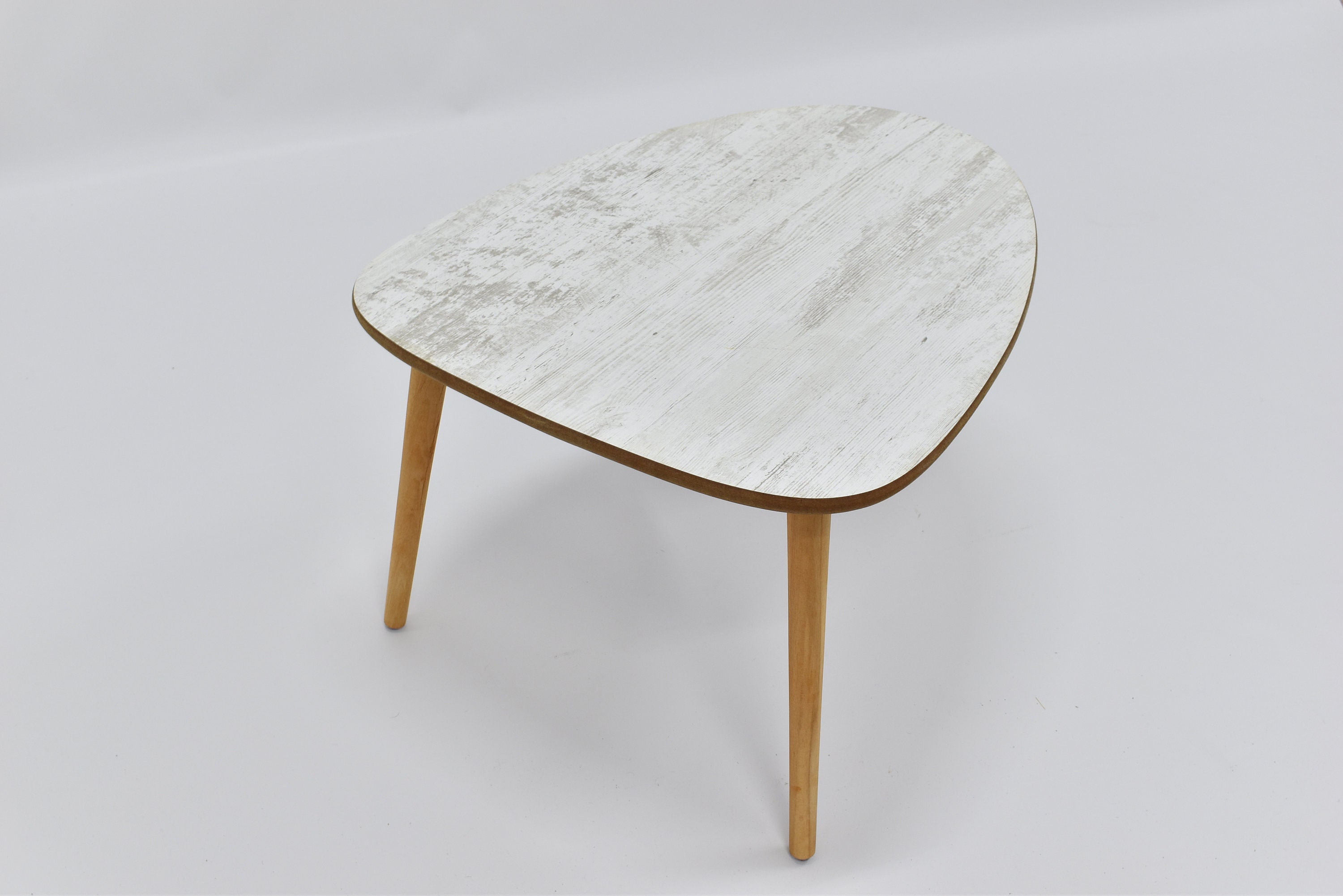 White Side Table Oval Coffee Table Triangle End Table & - Etsy