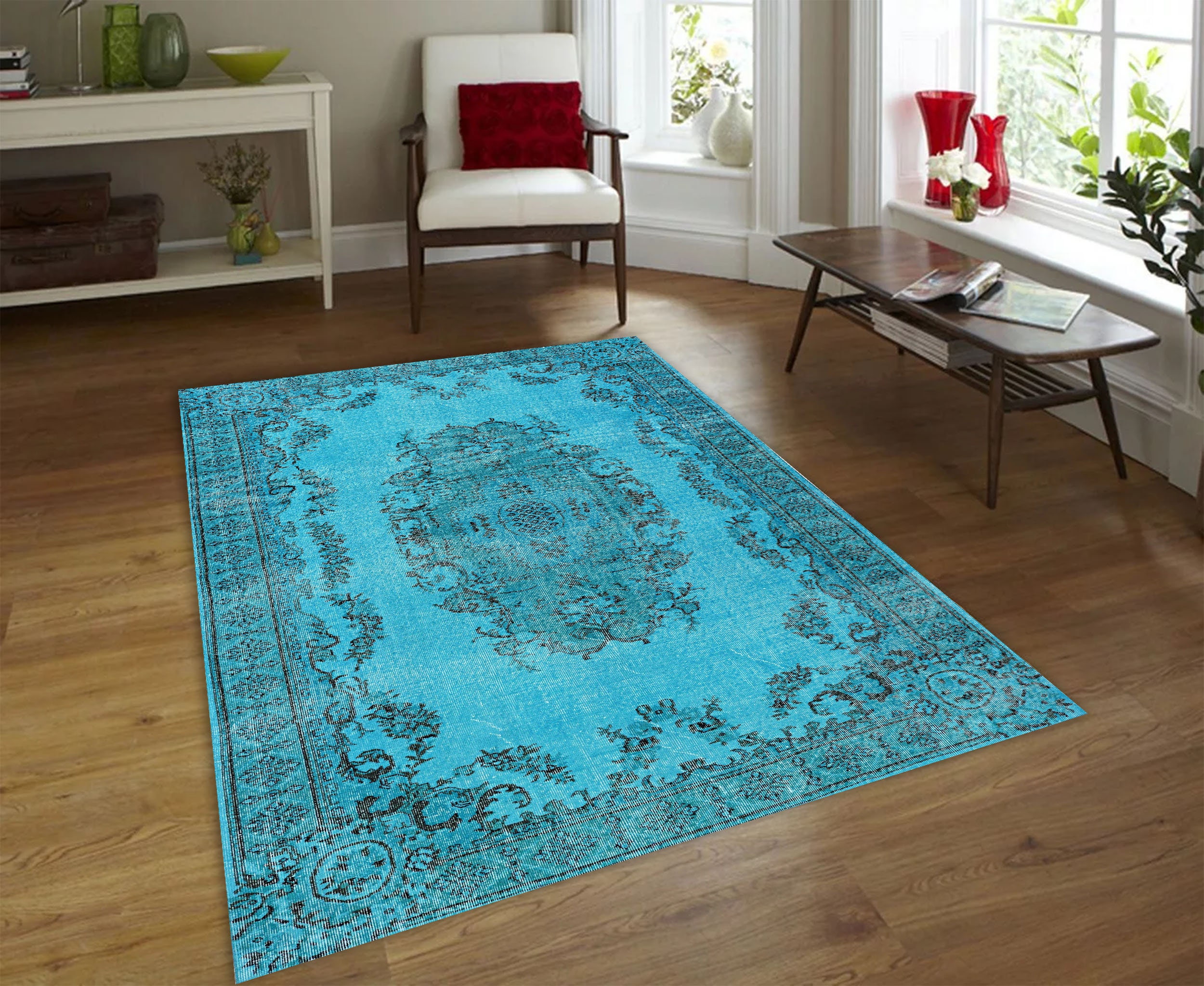 Turkish Rug, Turquoise Blue Rug, Rugs for Bedroom, Bohemian Rug ...