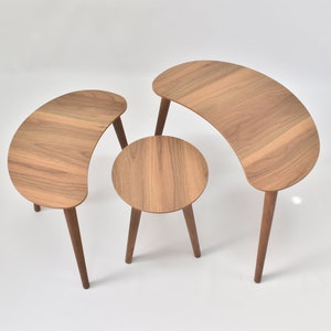 Solid Nesting Table Set of 3 Modern Style Coffee Tables With Wooden ...