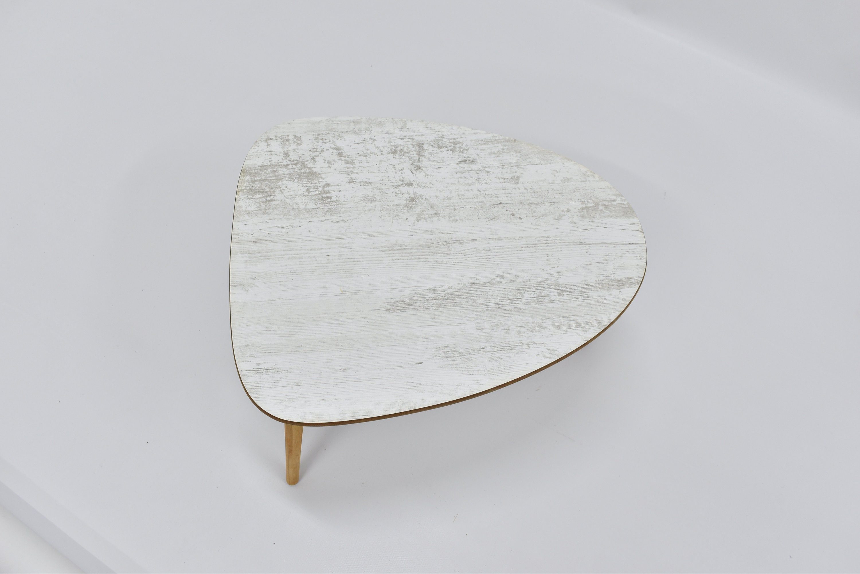 White Side Table Oval Coffee Table Triangle End Table & - Etsy