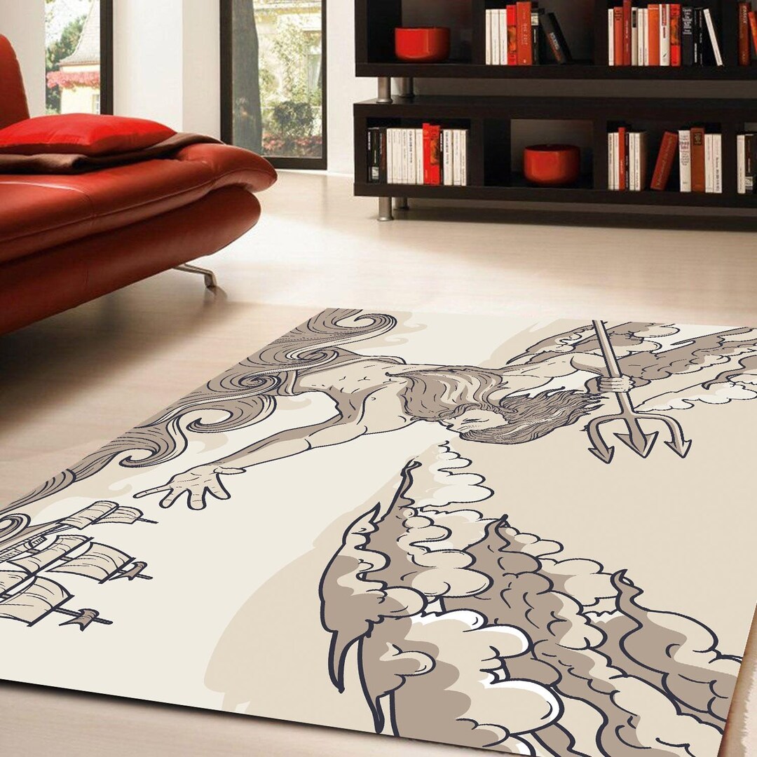 Mythological Figure Themed Rug, Ancient Mythology Inspired, Legendary ...