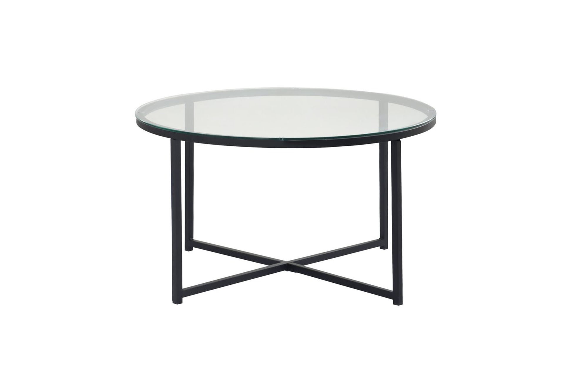 Modern Coffee Table Unbreakable Glass Top Coffee Table Chrome and Black ...