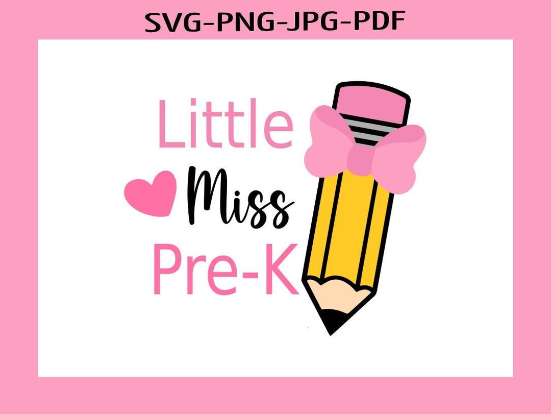 Little Miss Pre K Svg Back to School Svg Girls Shirt Design - Etsy