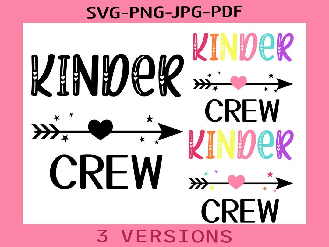 Kinder Crew SVG PNG, Kindergarten Crew Svg, Back to School ...