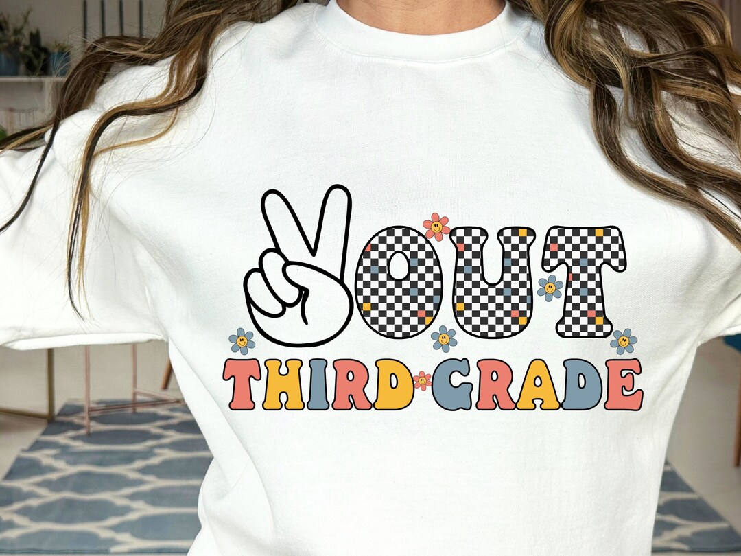 Peace Out Third Grade PNG, Last Day of School Png, End of School, 3rd ...