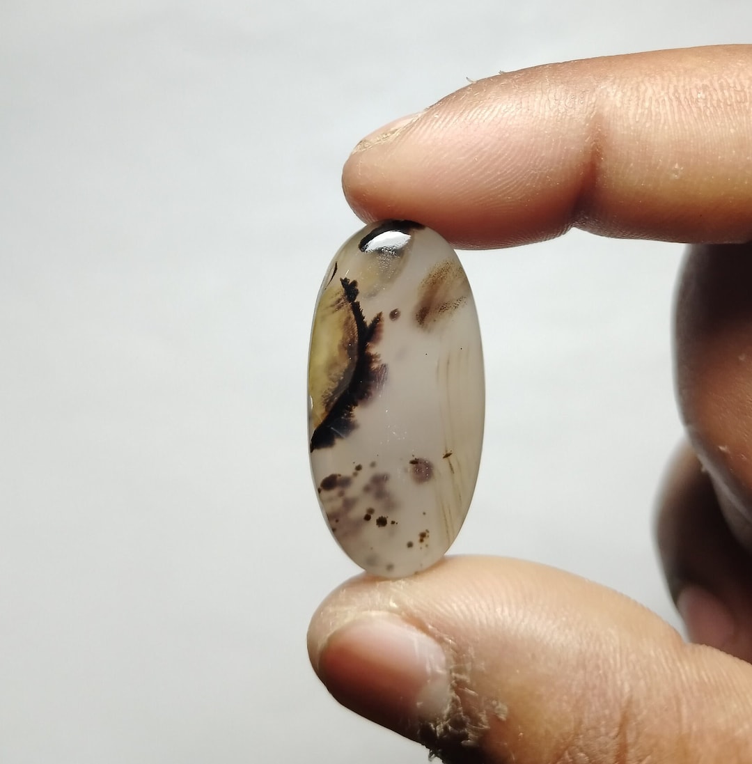 Scenic Dendritic Agate Cabochon . Massive Shazar Dendrite Cabochon ...