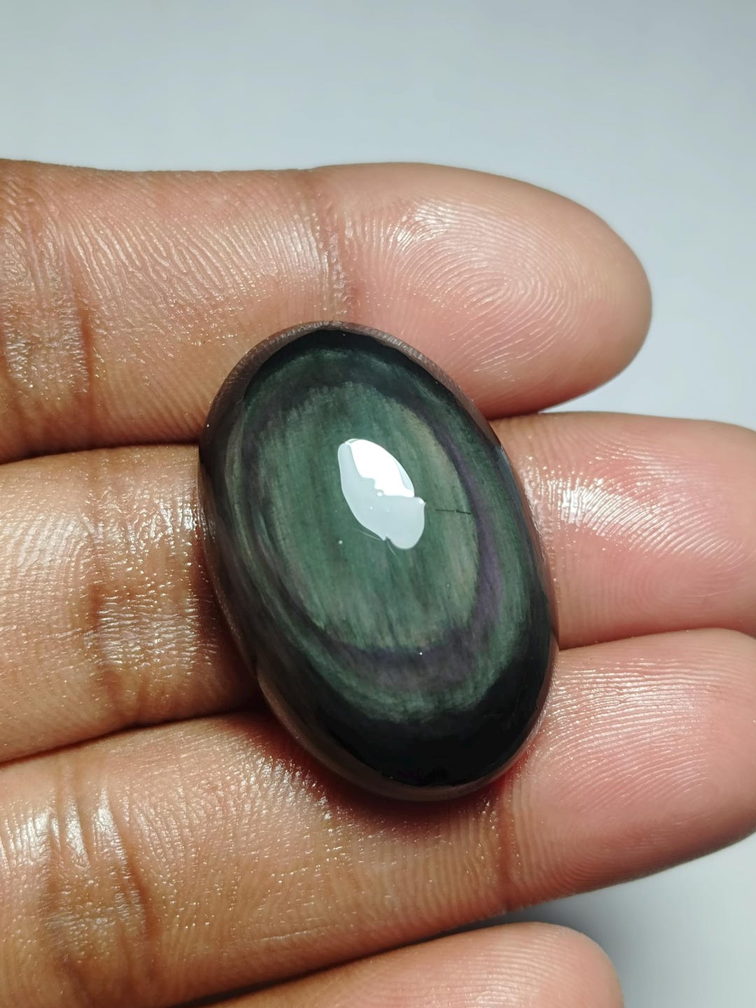 Eye Design Rainbow Obsidian Cabochon, Natural Rainbow Obsidian Gemstone ...