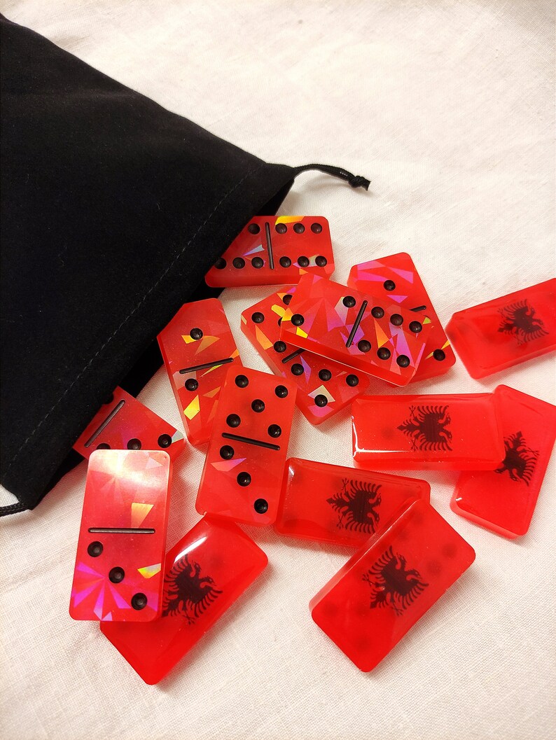 Set of 28 Holographic Epoxy Resin Domino Tiles, Board Game ...