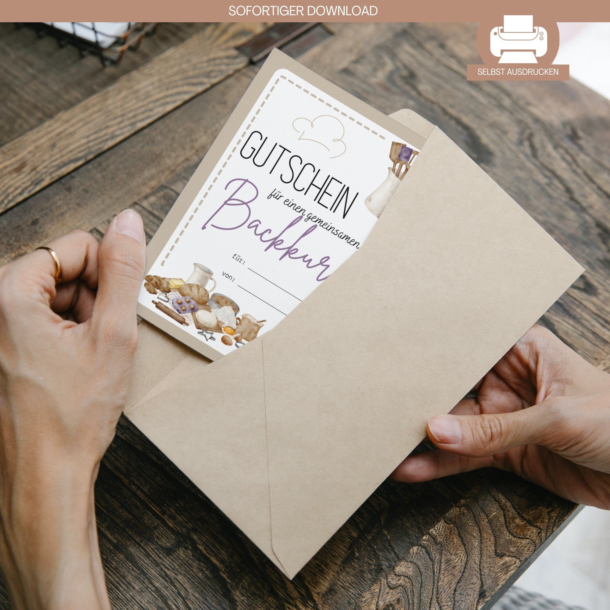 Voucher Gift to Print Out Voucher Baking Course for Mom Gift Last ...