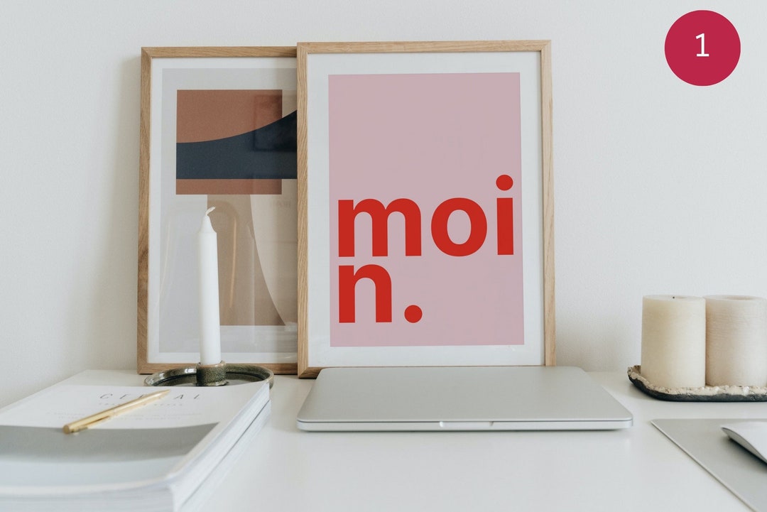 Moin Poster in Verschiedenen Farben Norddeutsch Wortposter - Etsy