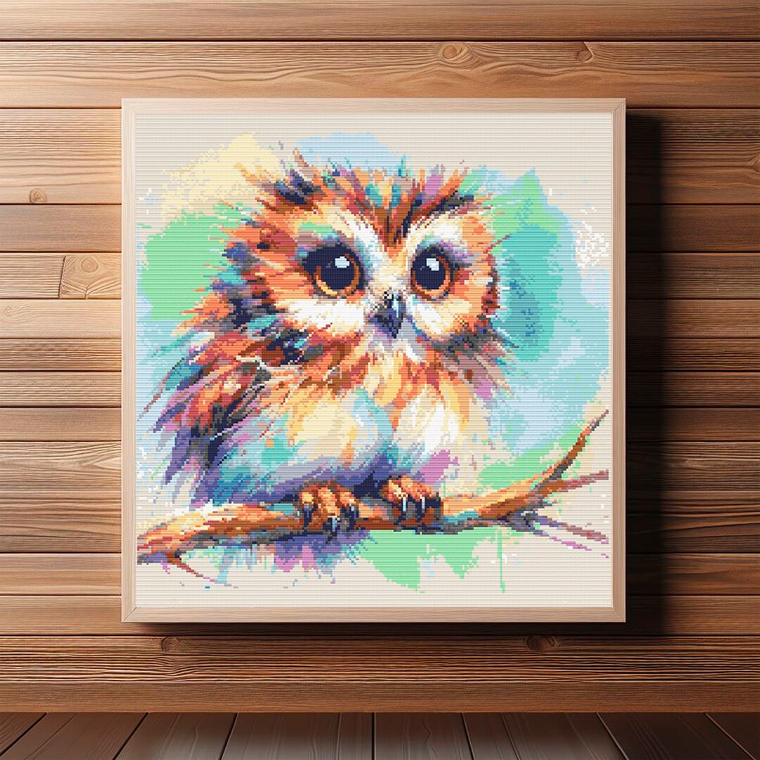 Dreamy Owl Eyes PDF Instant Download Cross Stitch Pattern Modern Decor ...