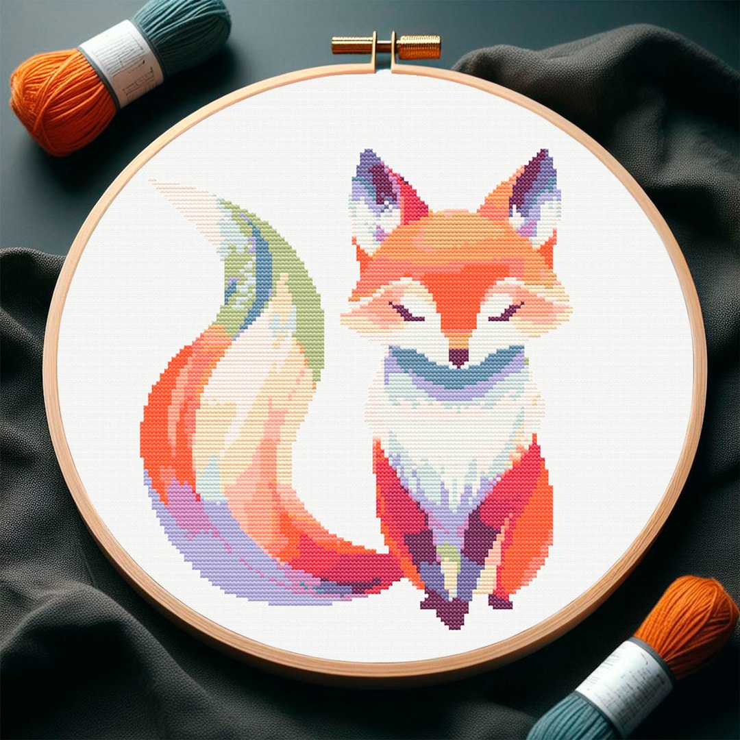 Spectral Fox Cross Stitch Pattern: Animal Lover Decor (PDF Download) - Etsy