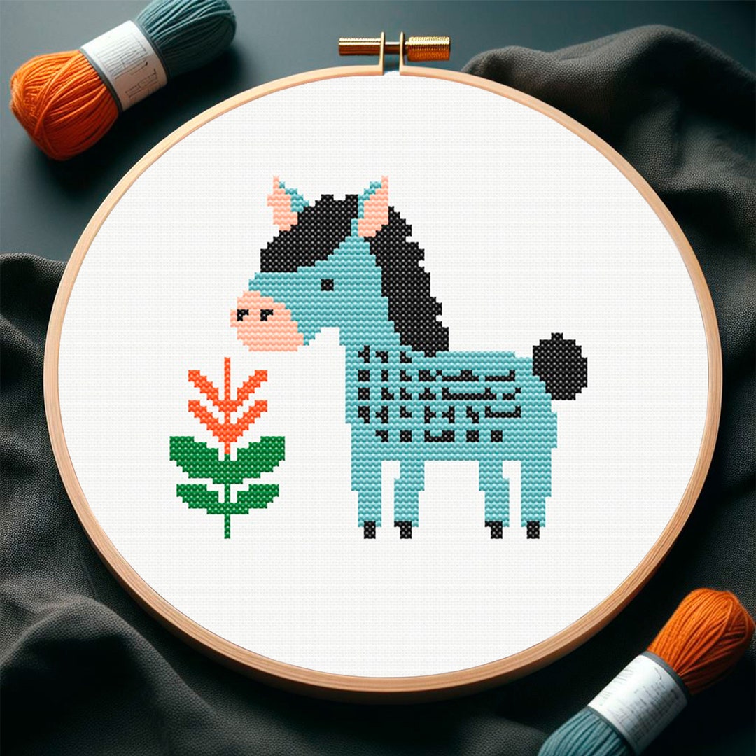 Fairy Tale Donkey Cross Stitch Pattern: Animal Embroidery (PDF Download ...