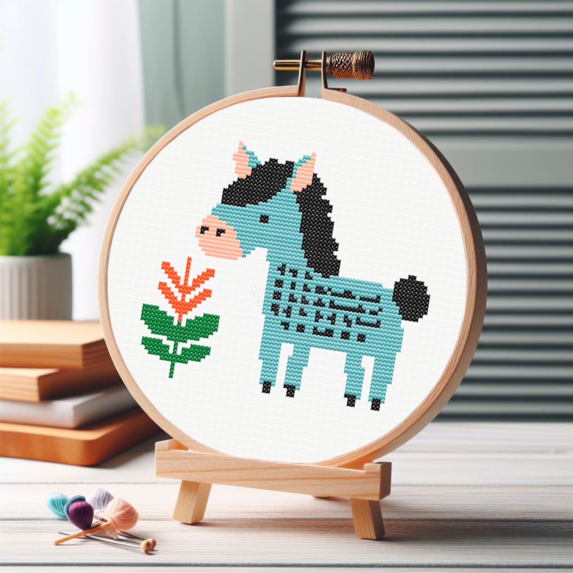 Fairy Tale Donkey Cross Stitch Pattern: Animal Embroidery (PDF Download ...
