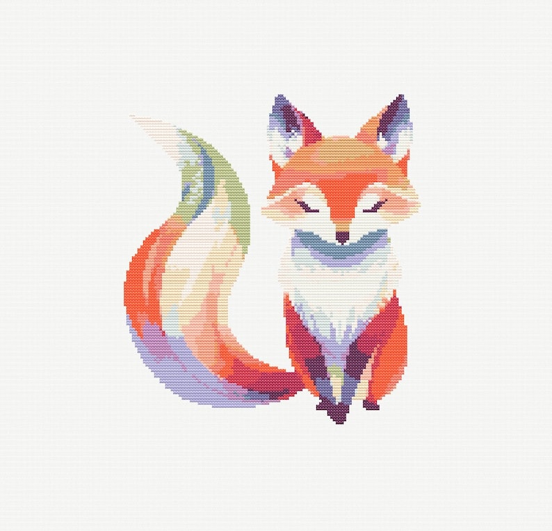 Spectral Fox Cross Stitch Pattern: Animal Lover Decor (PDF Download) - Etsy