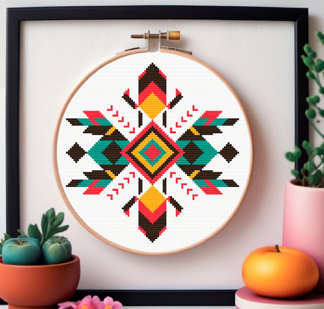 Native American Cross Stitch Pattern: Colors of Tradition Sampler (PDF ...