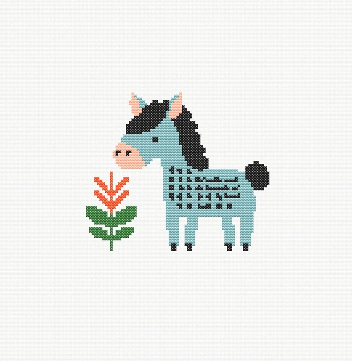 Fairy Tale Donkey Cross Stitch Pattern: Animal Embroidery (PDF Download ...