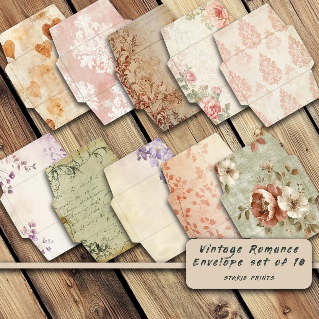 Vintage Romance Envelopes, Junk Journal Kit, Making Junk Journal, Junk ...