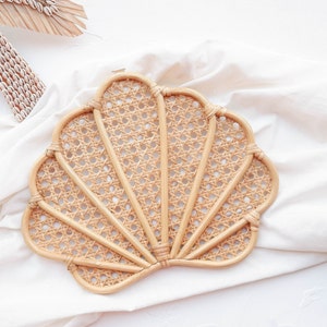 Rattan Seashell Wall Decor, Boho Rattan Nursery Decor, Shell Nursery ...