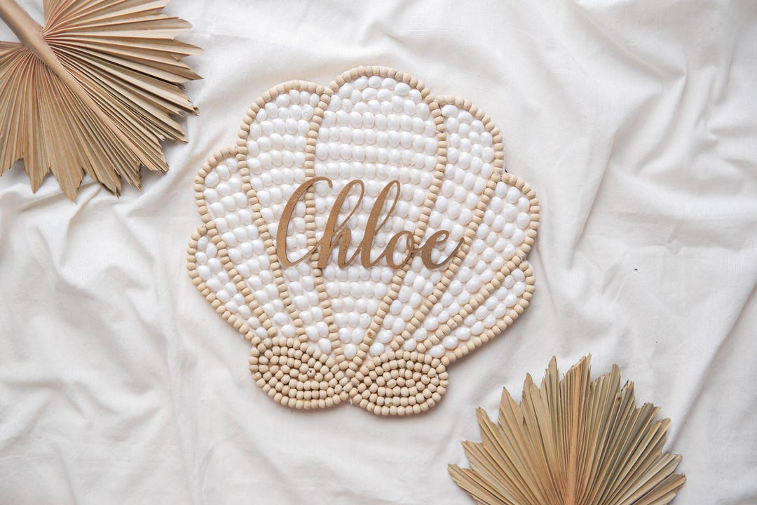 Custom Seashell Name Sign for Nursery, Personalized Beach Baby Shower ...