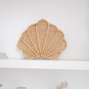 Rattan Seashell Wall Decor, Boho Rattan Nursery Decor, Shell Nursery ...