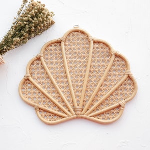 Rattan Seashell Wall Decor, Boho Rattan Nursery Decor, Shell Nursery ...