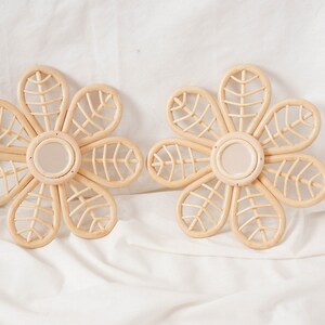 Rattan Flower Wall Decor Set, Daisy Rattan Wall Decor, Rattan Flower ...